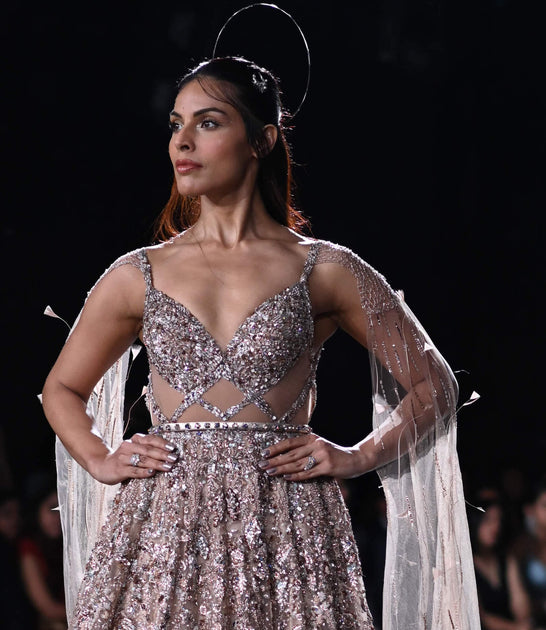 Althea copper shimmer gown set