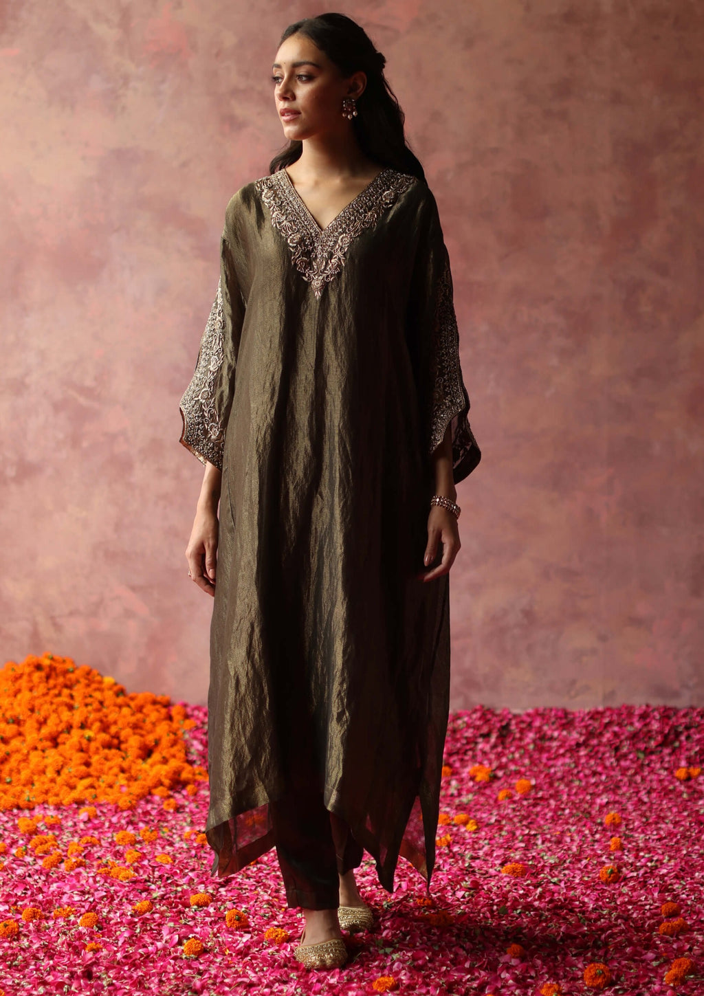 Begum Pret | Heer Olive Phiran Set | INDIASPOPUP.COM
