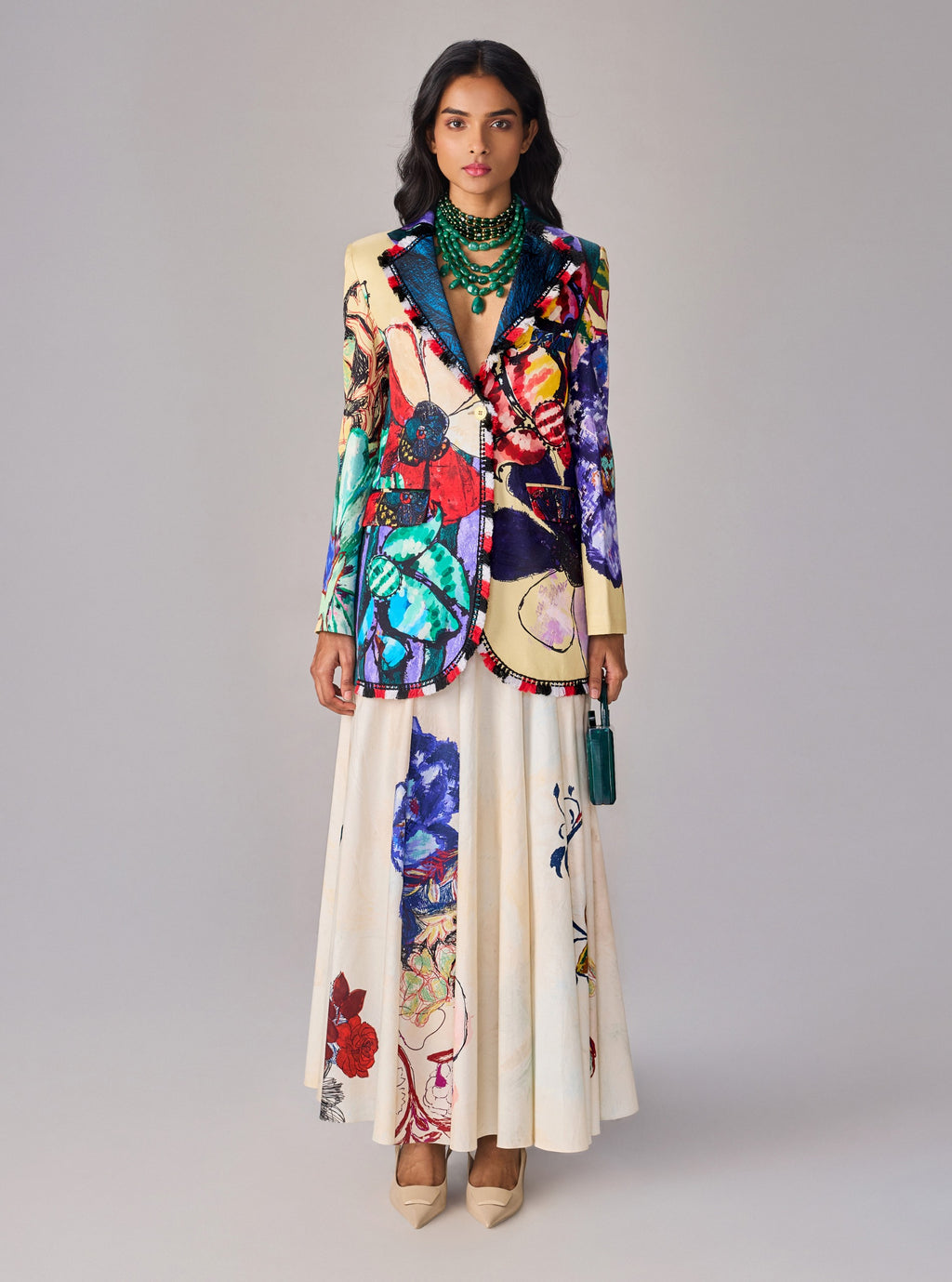 Evie multicolor blazer and jane skirt