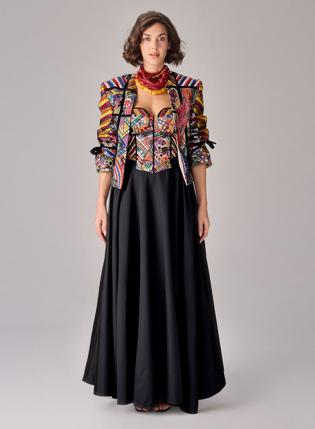 Saaksha & Kinni Elvira Jacket With Corset And Skirt | Indiaspopup.com