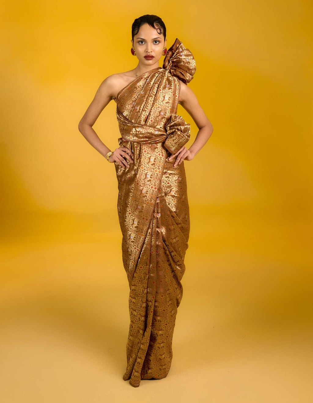 Sunny saffron sari – INDIASPOPUP.COM