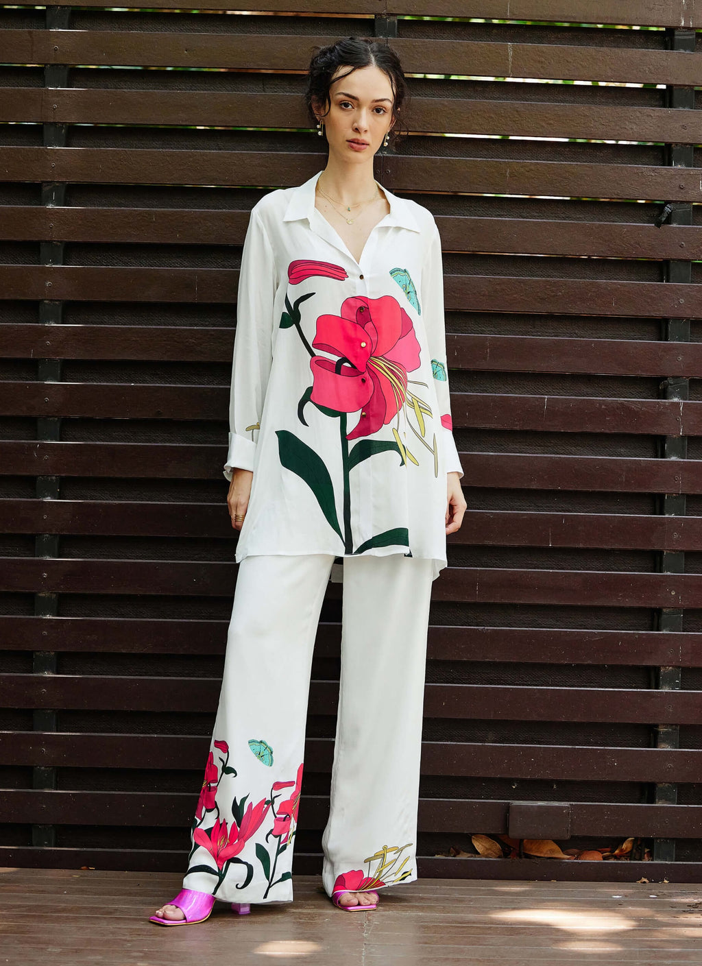 Nautanky Repose White Shirt And Pants | Indiaspopup.com