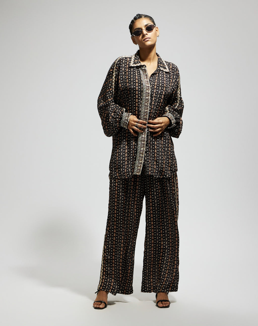 Sva By Sonam And Paras Modi Black Boho Oversized Co-Ord Set | Indiaspopup