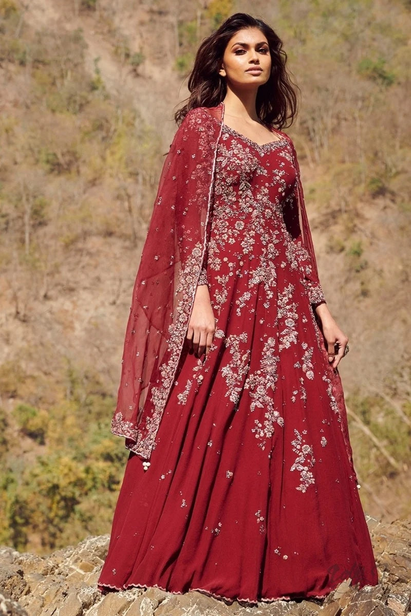 Dolly J | Elsie Maroon Kalidar And Cape