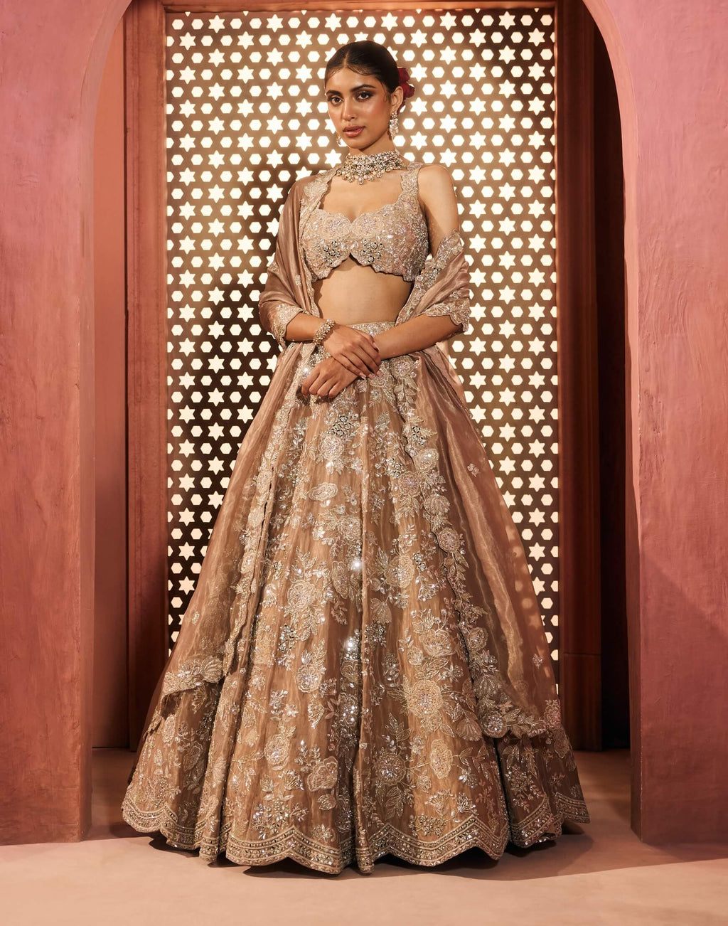 Farah gold lehenga set