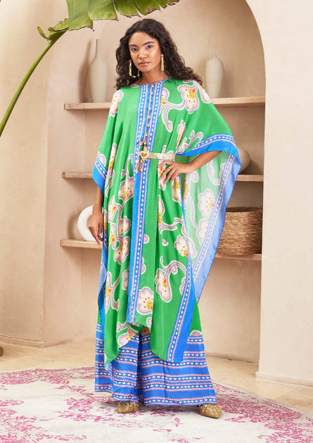 Aster green kaftan top and pants