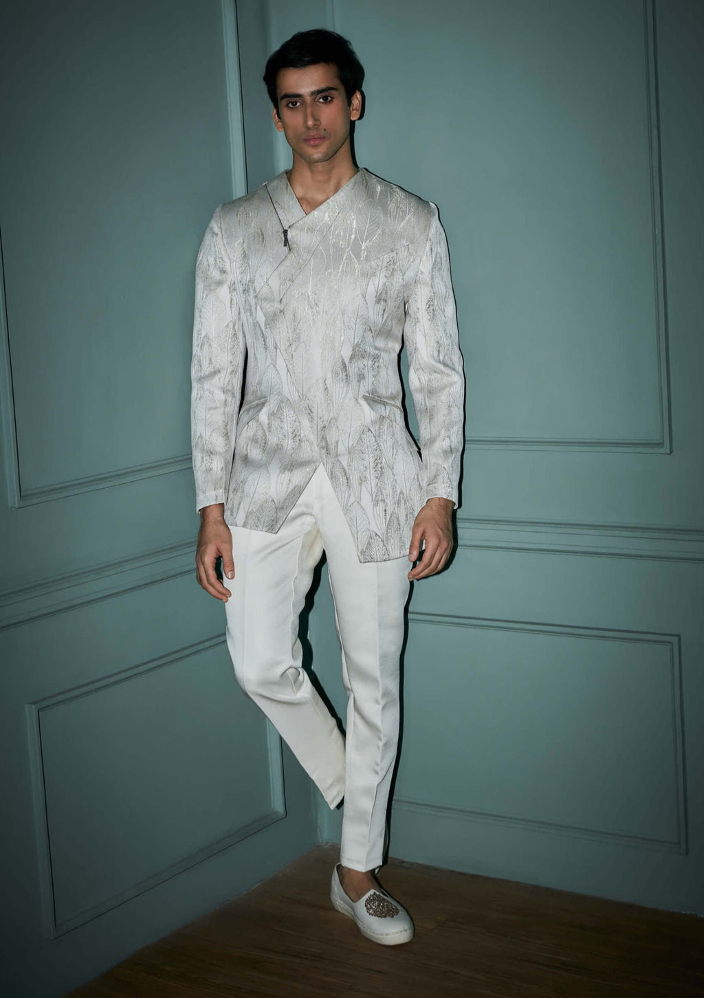 Bindani By Jigar And Nikita Men | White Sand Jacket And Pant ...
