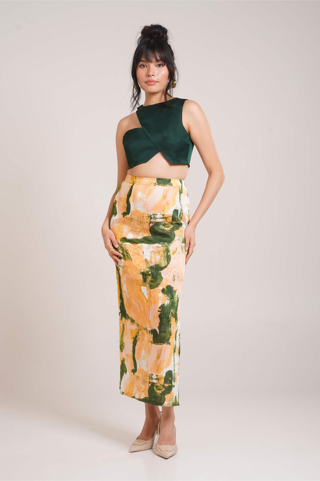 Ceri green top and skirt