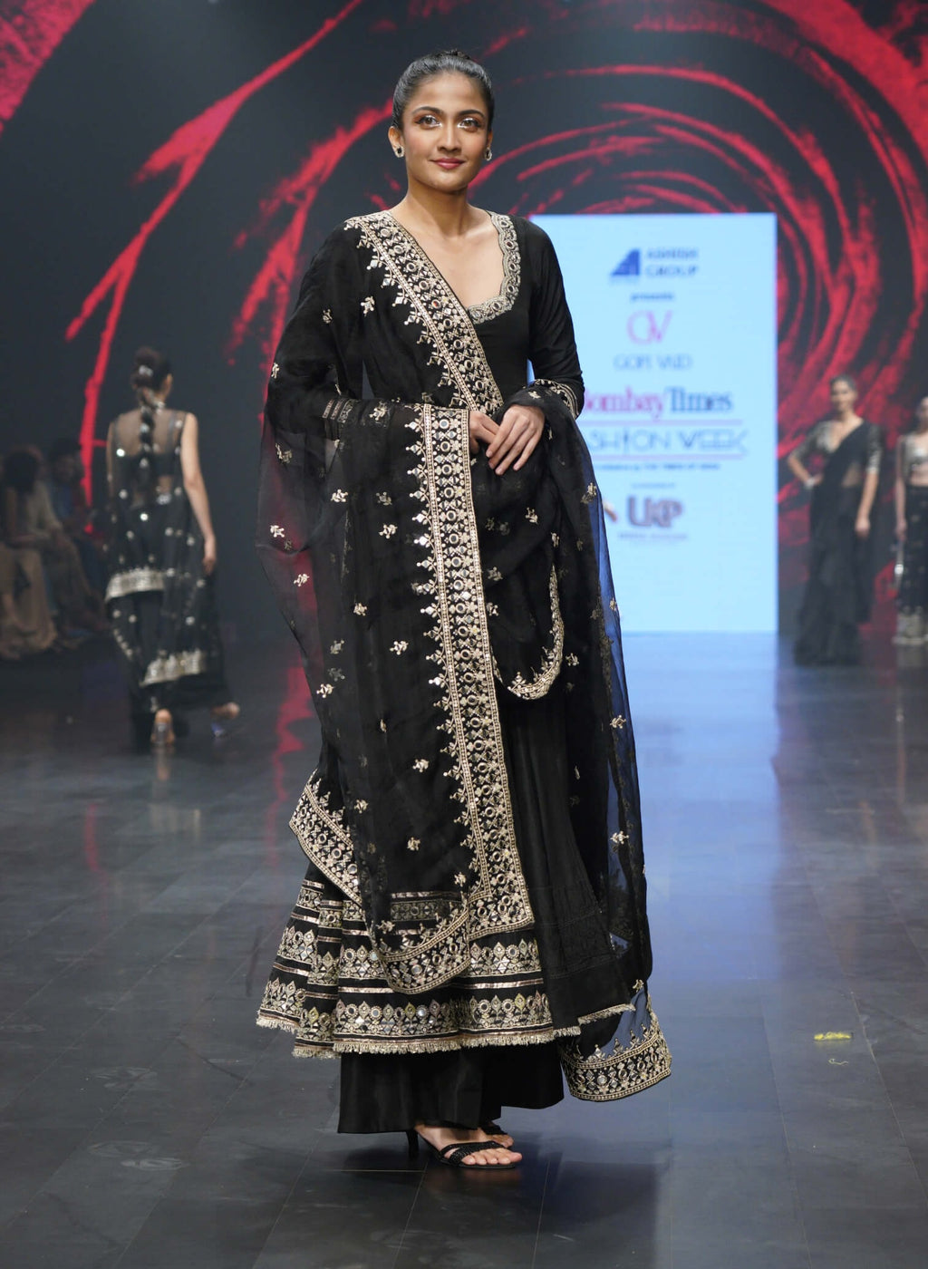 Gopi Vaid Srivani Black Anarkali Set | Indiaspopup