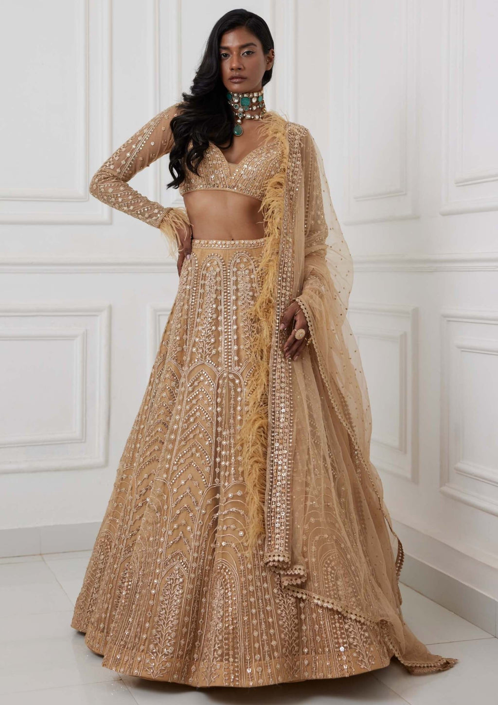 Chamee And Palak | Jaya Gold Lehenga Set | INDIASPOPUP.COM