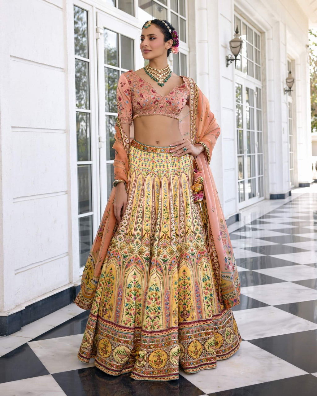 Nehmat yellow lehenga set