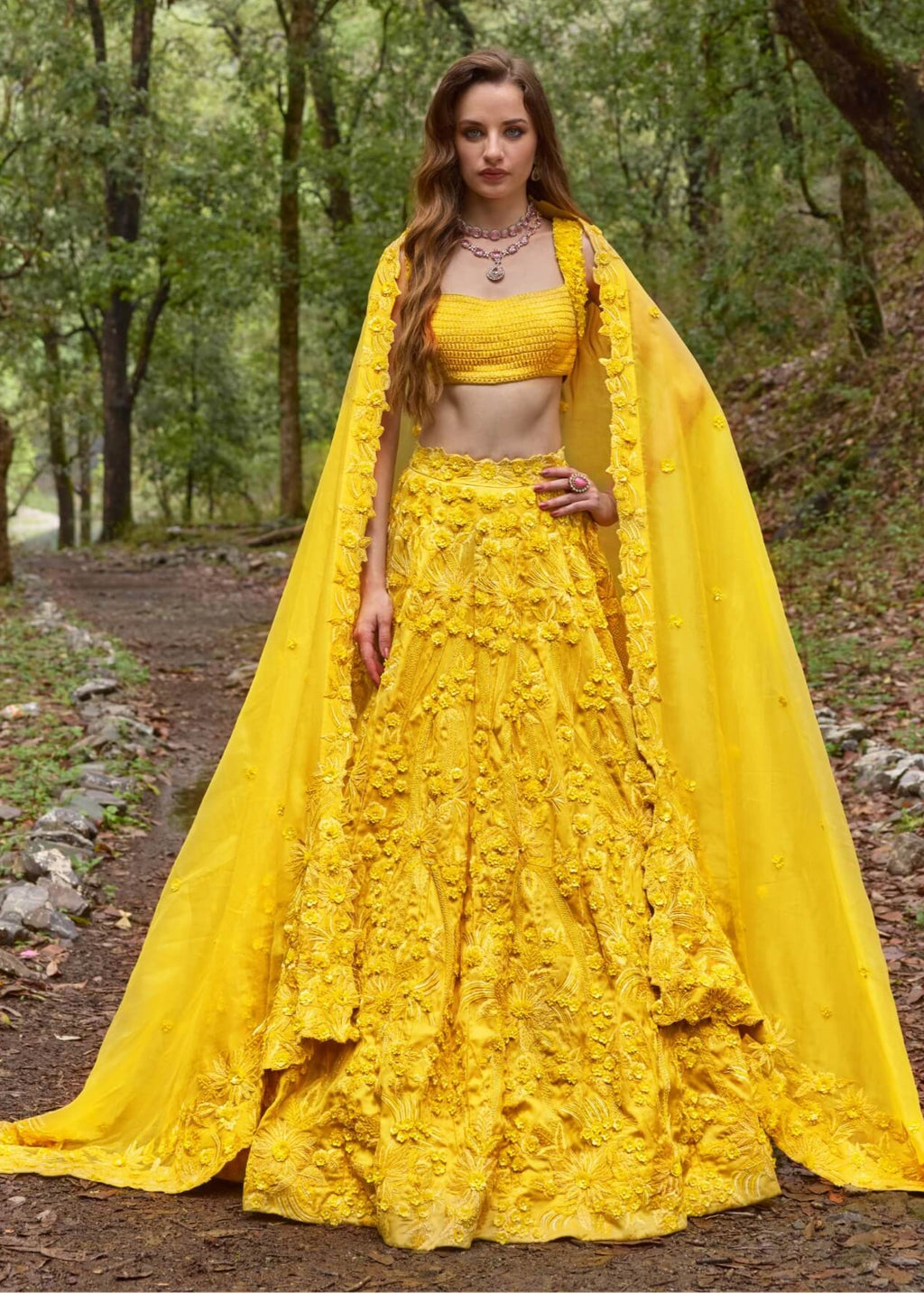Sunlight yellow lehenga set