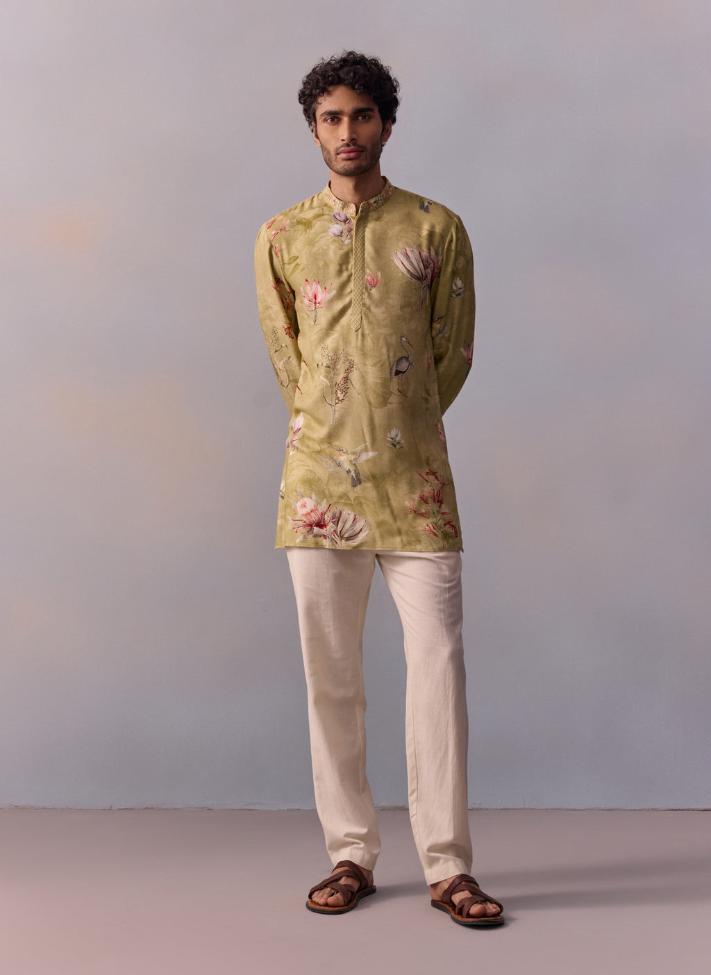 Kalista Men Nasir Mint Green Kurta And Pants | Indiaspopup.com