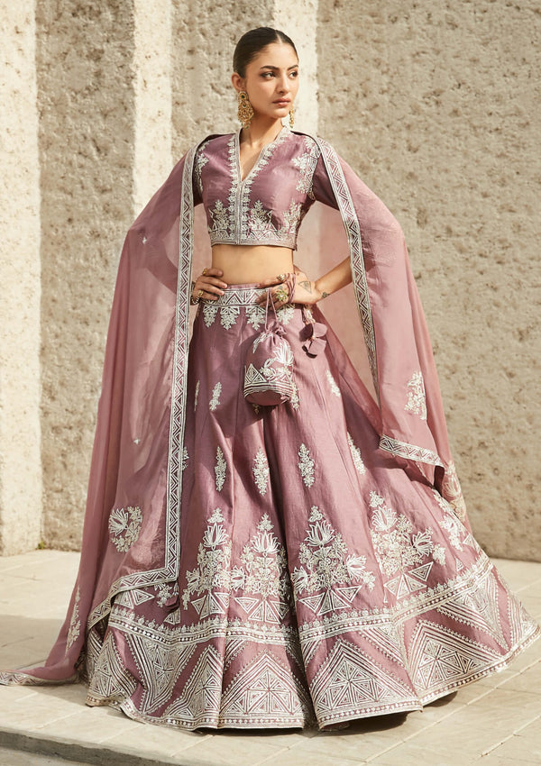 Rose pink lehenga set