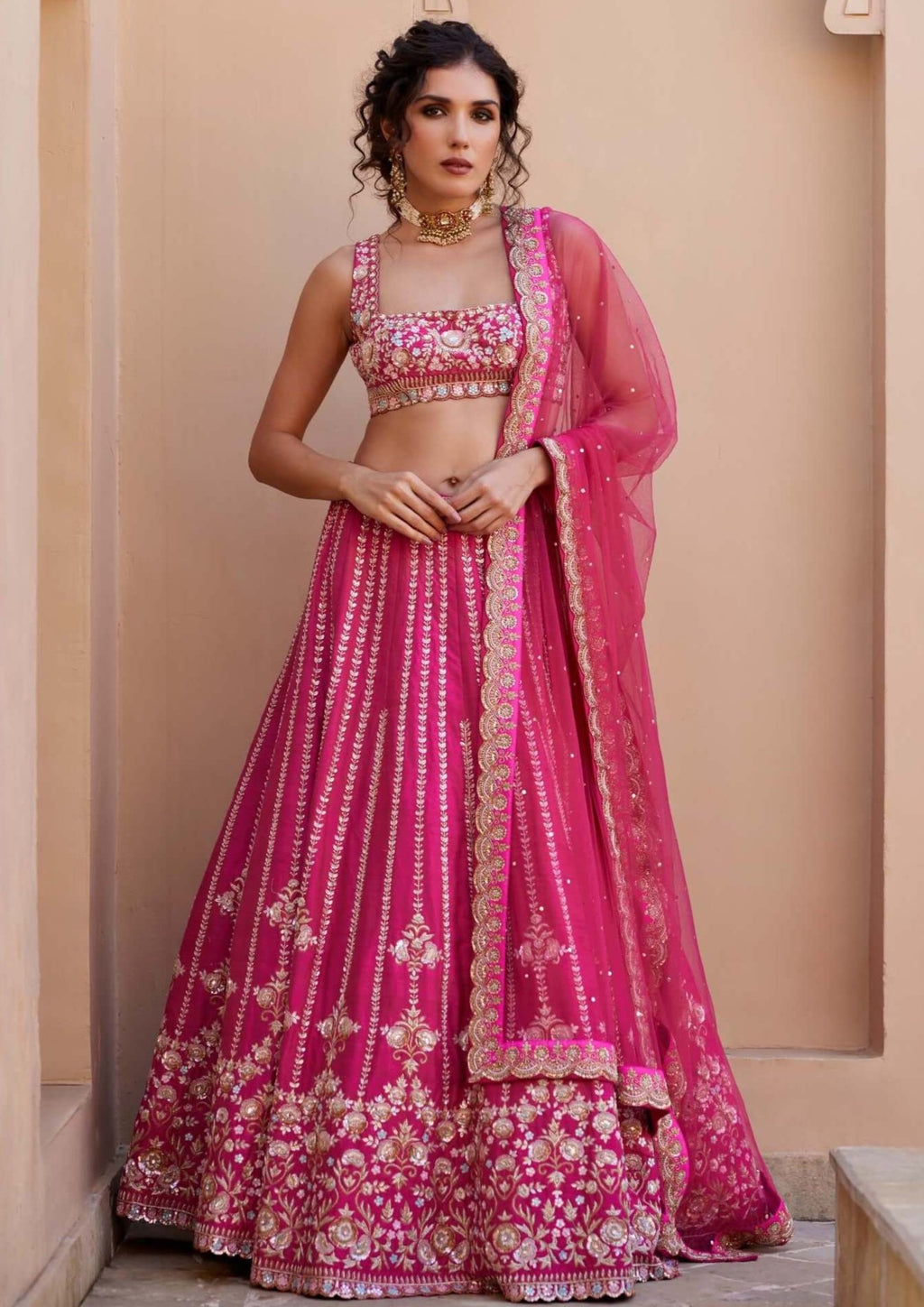 Chamee And Palak | Nayantara Pink Lehenga Set | INDIASPOPUP.COM