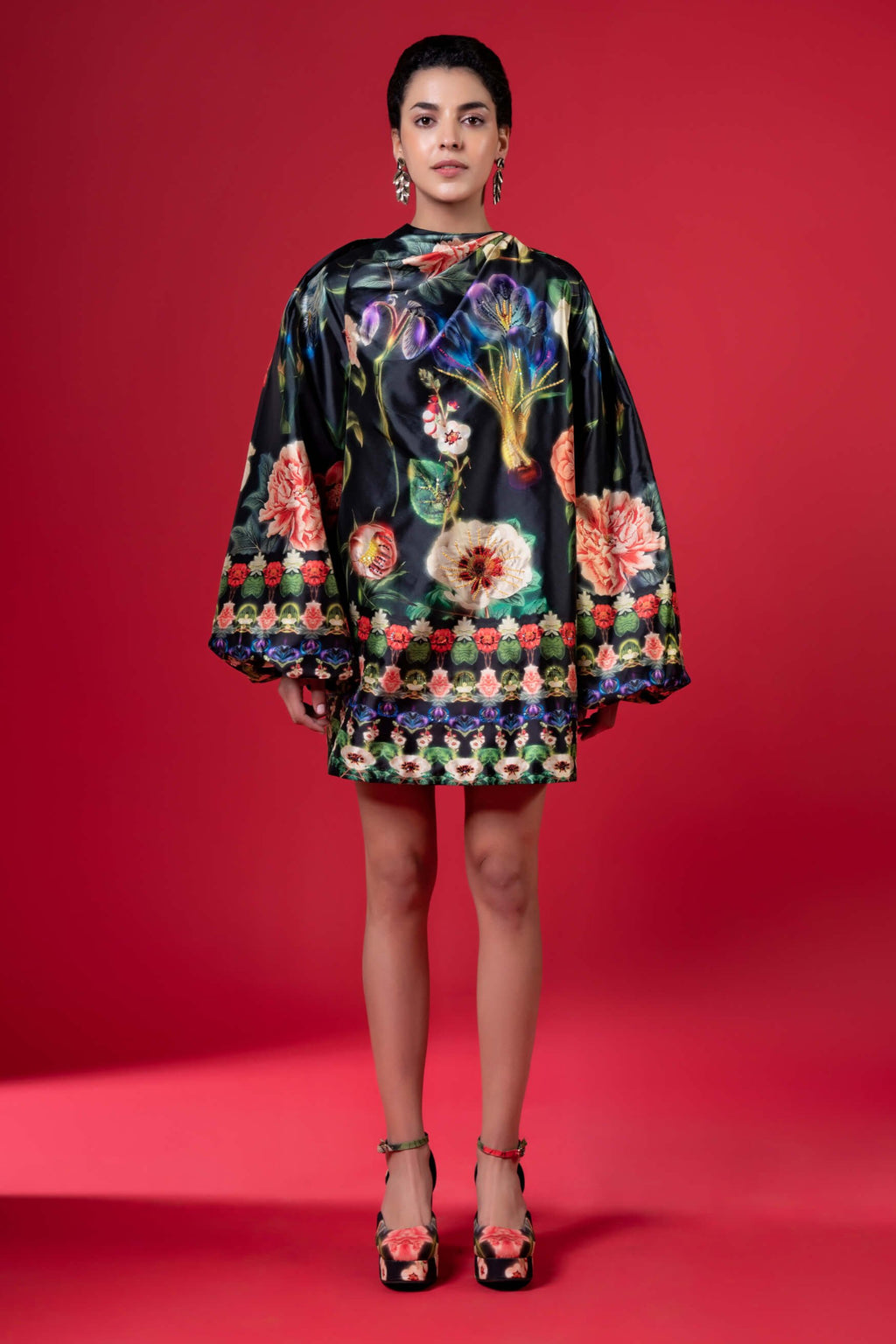 Siddhartha Bansal Night Bloom Embroidered Dress | Indiaspopup.com