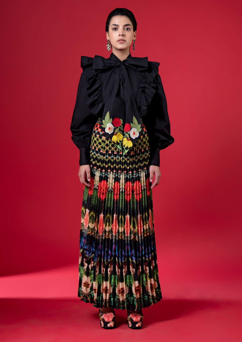 Siddhartha Bansal Night Bloom Sunray Skirt And Top | Indiaspopup.com