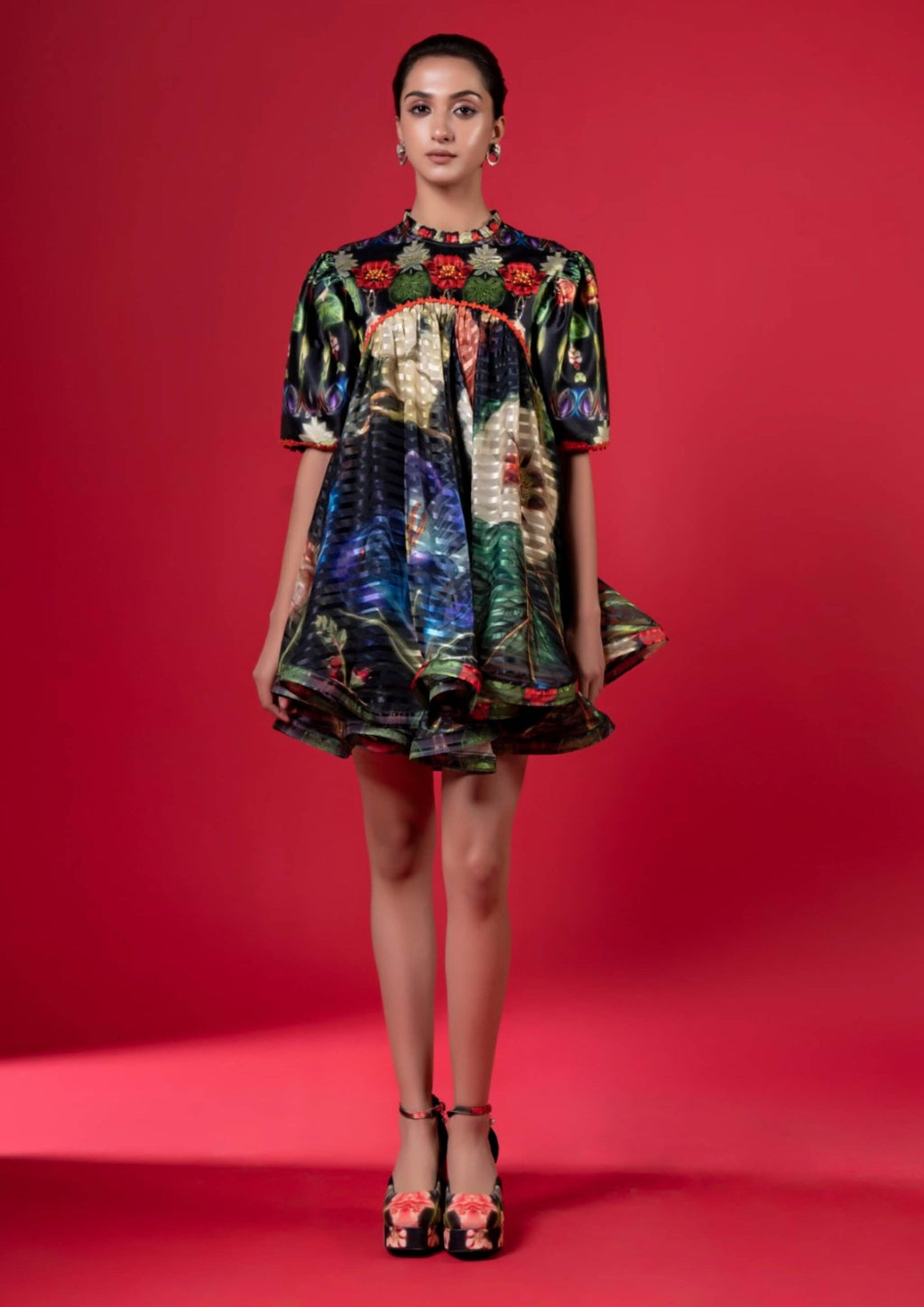 Siddhartha Bansal Night Bloom Embroidered Doll Dress | Indiaspopup.com