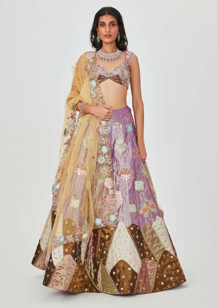 Aisha Rao | Sahar Purple Embellished Lehenga Set | INDIASPOPUP.COM