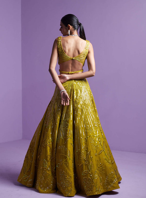 Lime spectrum lehenga set