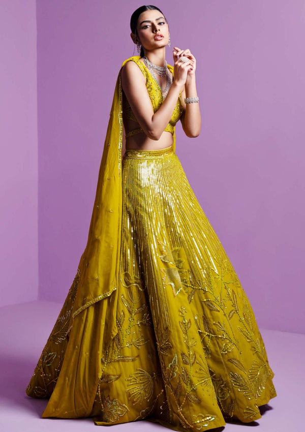 Lime spectrum lehenga set