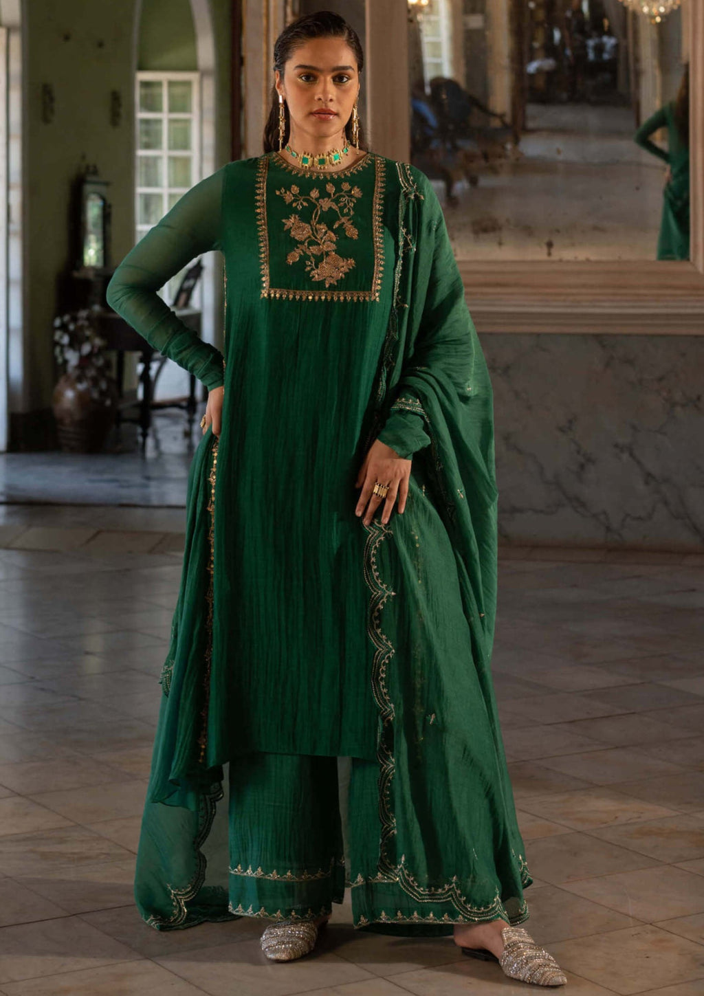 Paulmi & Harsh | Emerald Green Kurta Set | INDIASPOPUP.COM