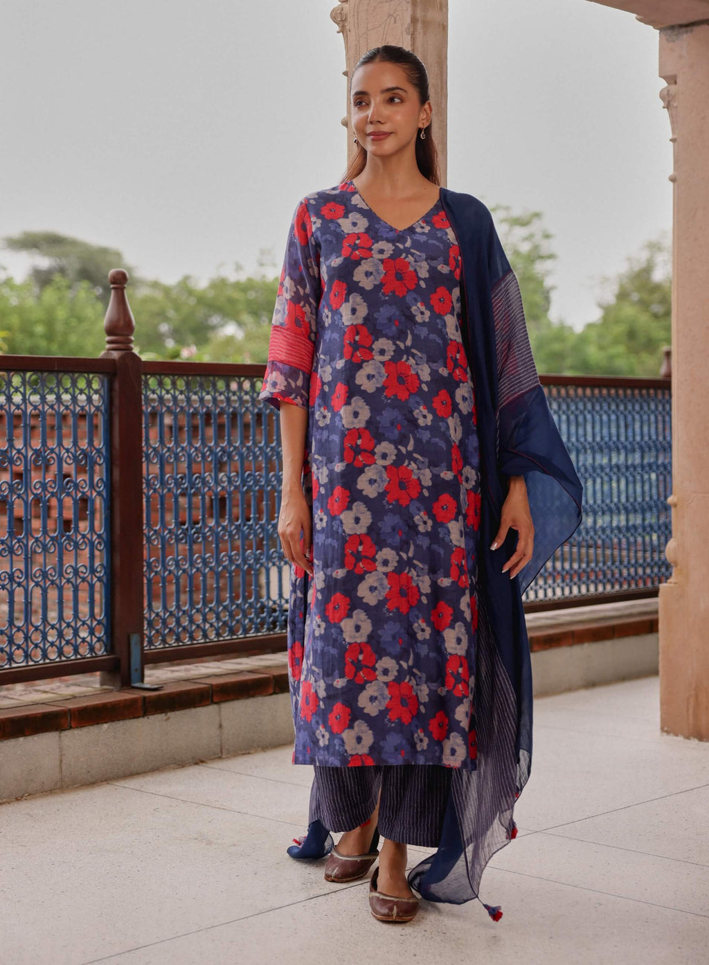 Indigo bloom kurta set
