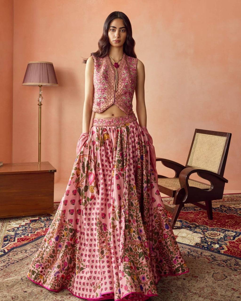 Punit Balana Mustard Kasundi Lehenga Set | Indiaspopup