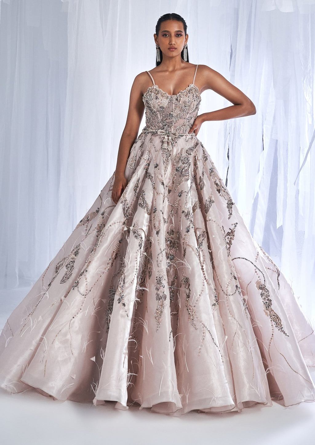 Dolly J | Hannah Ivory Silk Organza Gown | INDIASPOPUP.COM