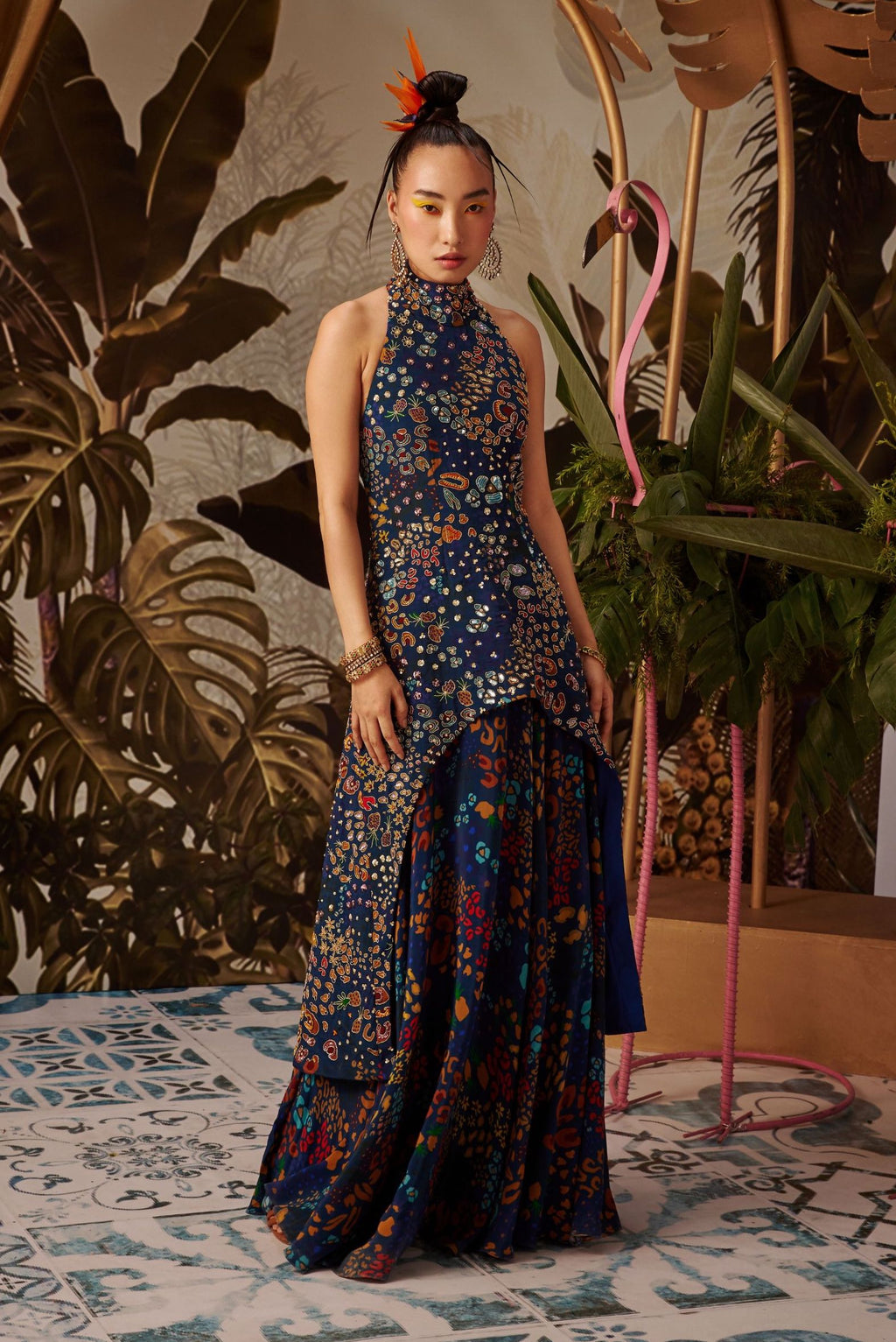 Payal And Zinal | Teal Blue Kurta With Skirt | INDIASPOPUP.COM