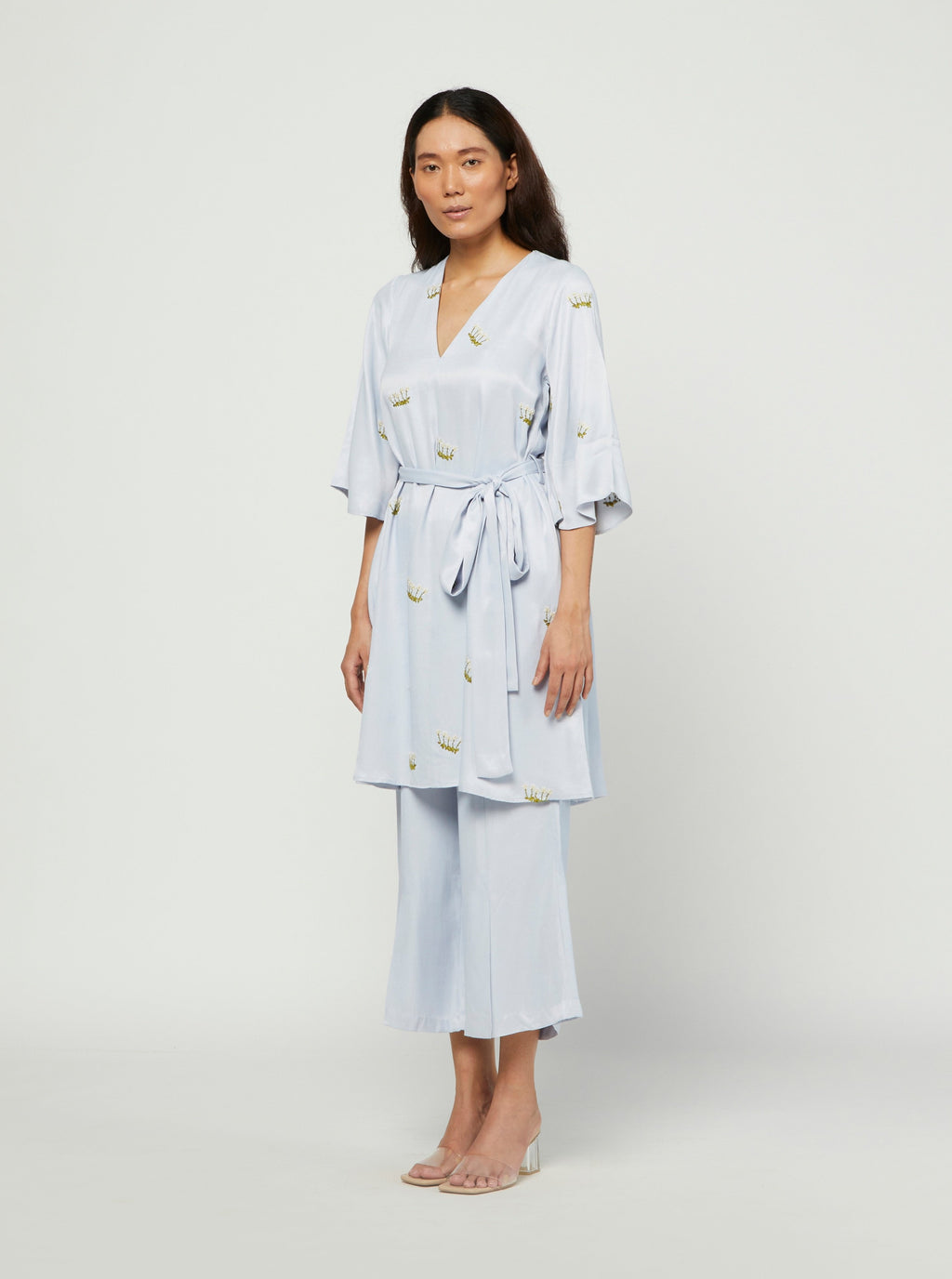 Meadow | Mist Embroidered Tunic Set | INDIASPOPUP.COM